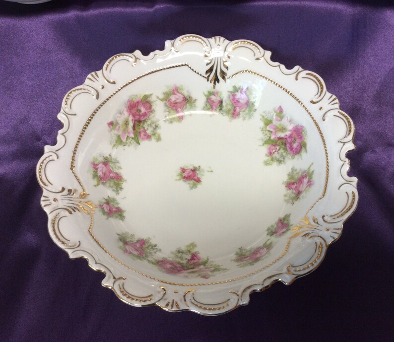 Pink Floral China Pattern With Gold Accent, Vintage Serving Bowls ...