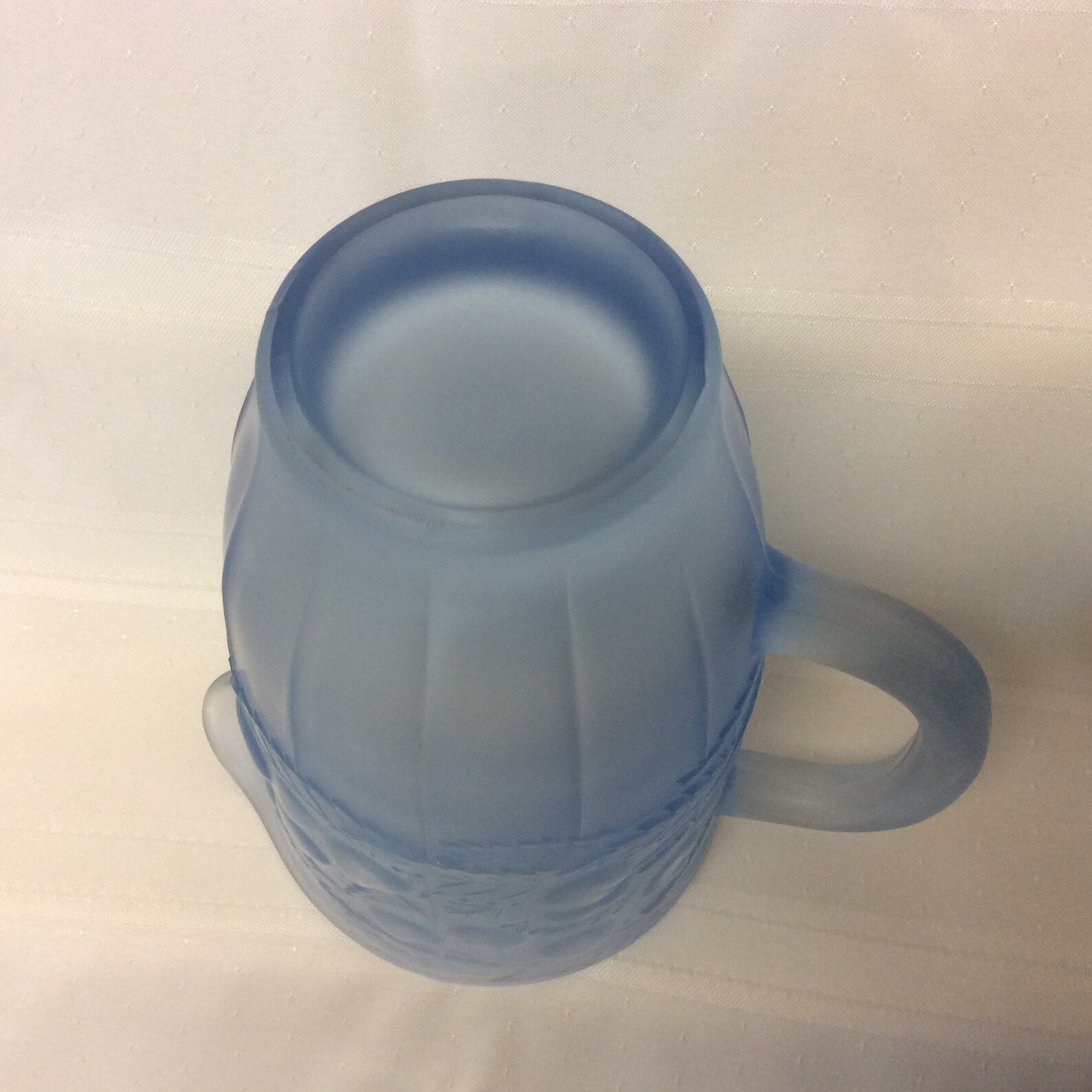 Ice Blue Frosted Satin Glass Pitcher Vintage Blue Glass - Etsy