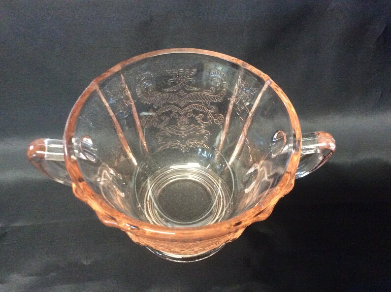 Indiana Glass Pastel Pink Madrid Pattern Creamer and Sugar Set, Vintage ...