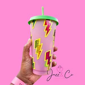 24oz Electrifying Energy: Reusable Cold Cup With Colorful Iridescent ...
