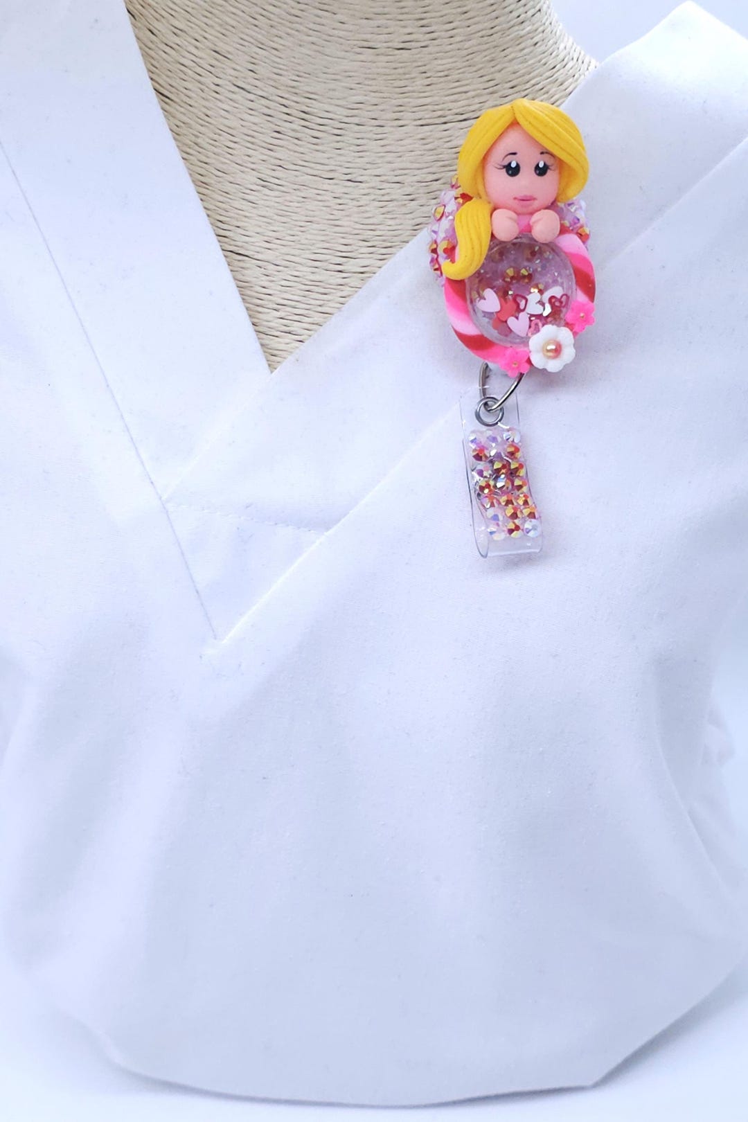 Handmade Blonde Nurse Badge Reel – Heart Shaker ID Holder - Etsy