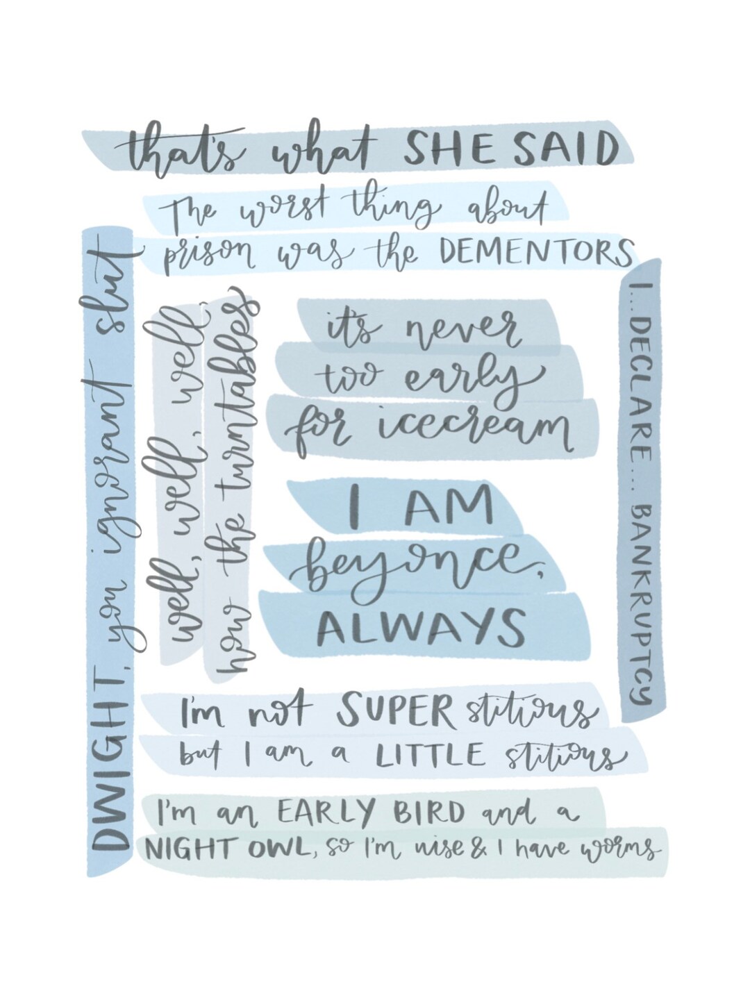 Michael Scott Quotes Compilation the Office Quotes Watercolor Print the ...