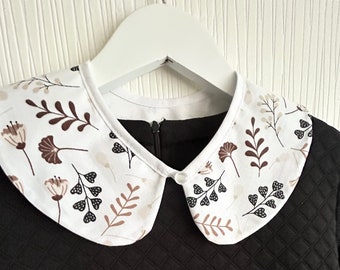 Detachable Peter Pan Collar, Linen Collar, Flower Collar, Round Flower ...