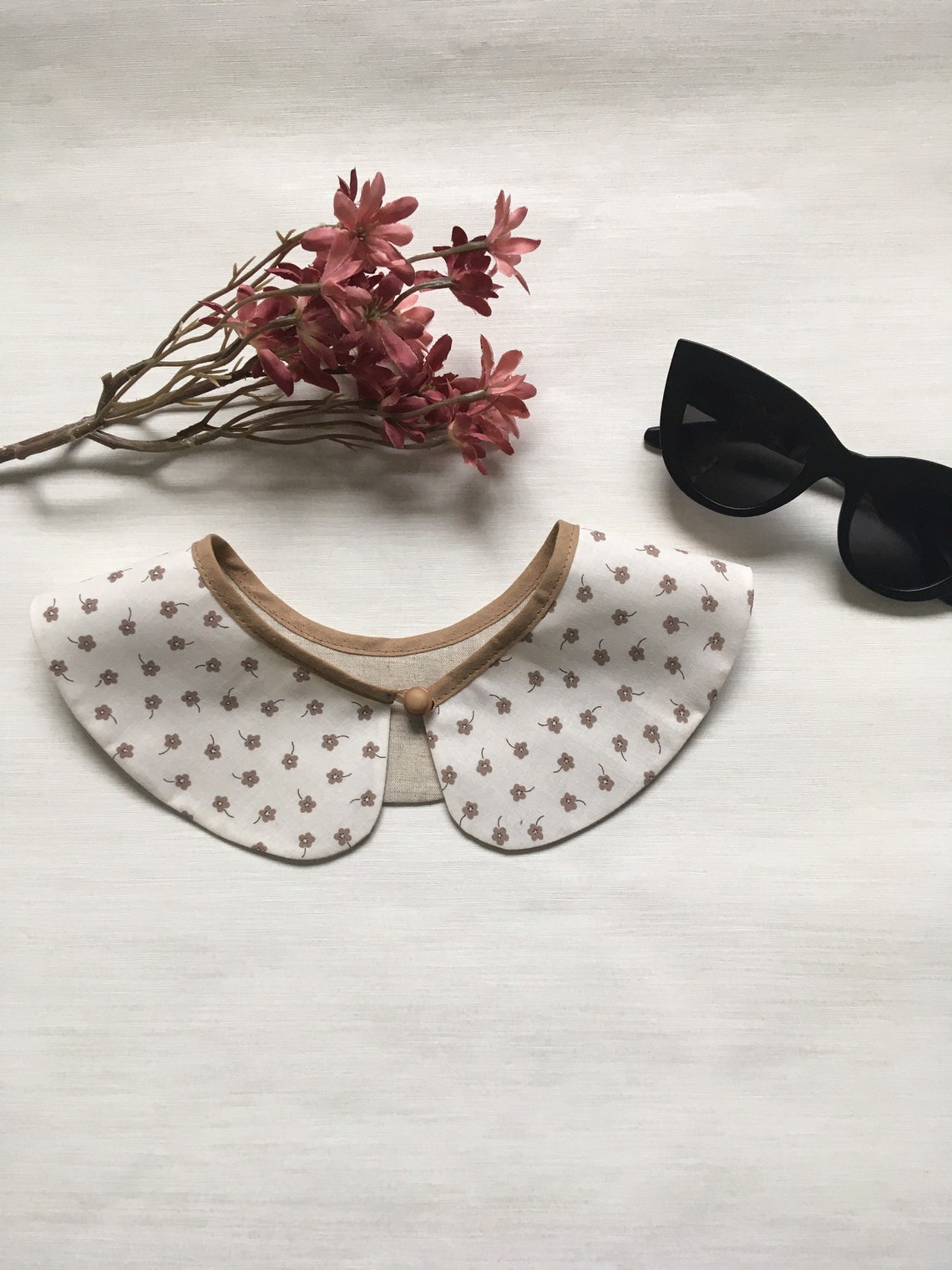 Detachable Peter Pan collar linen collar flower collar | Etsy