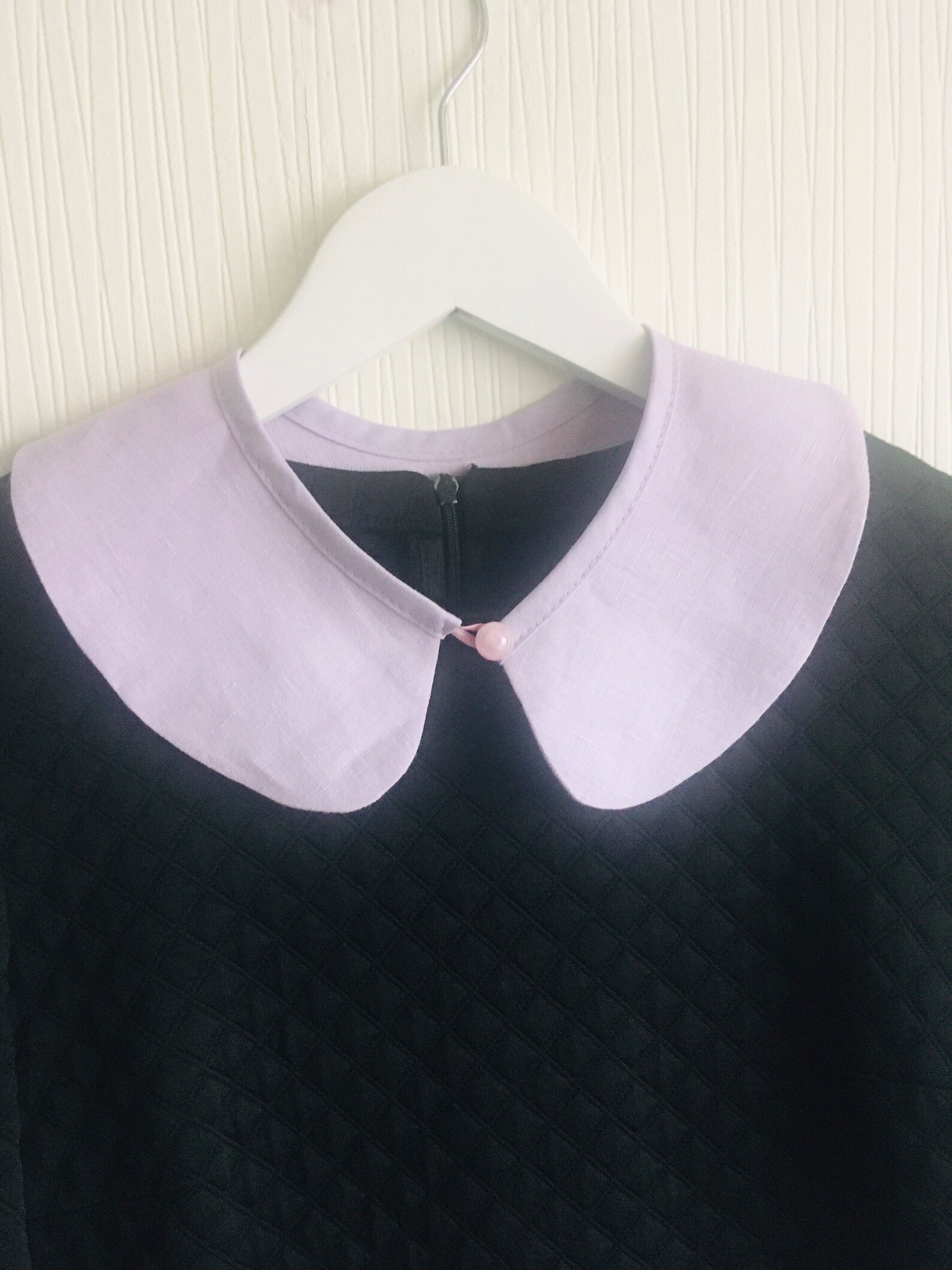 Removable Violet Collar, Purple Linen Collar, Pastel Violet Linen Peter ...