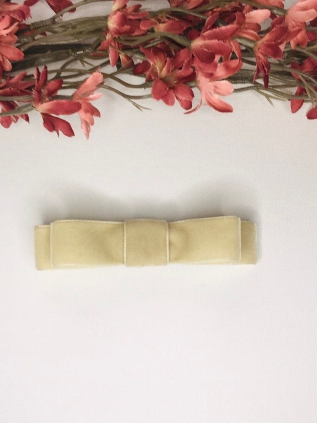 Nude Velvet Hair Ribbon, Cream Velvet Hair Clip, Hair Bow Clip, Velvet ...