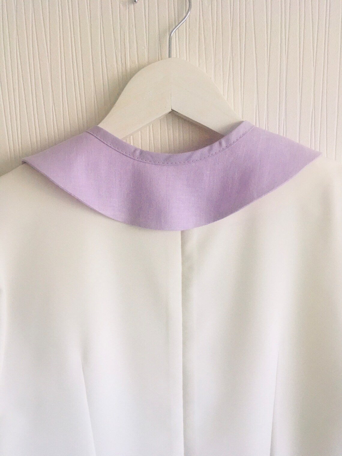 Removable Violet Collar, Purple Linen Collar, Pastel Violet Linen Peter ...