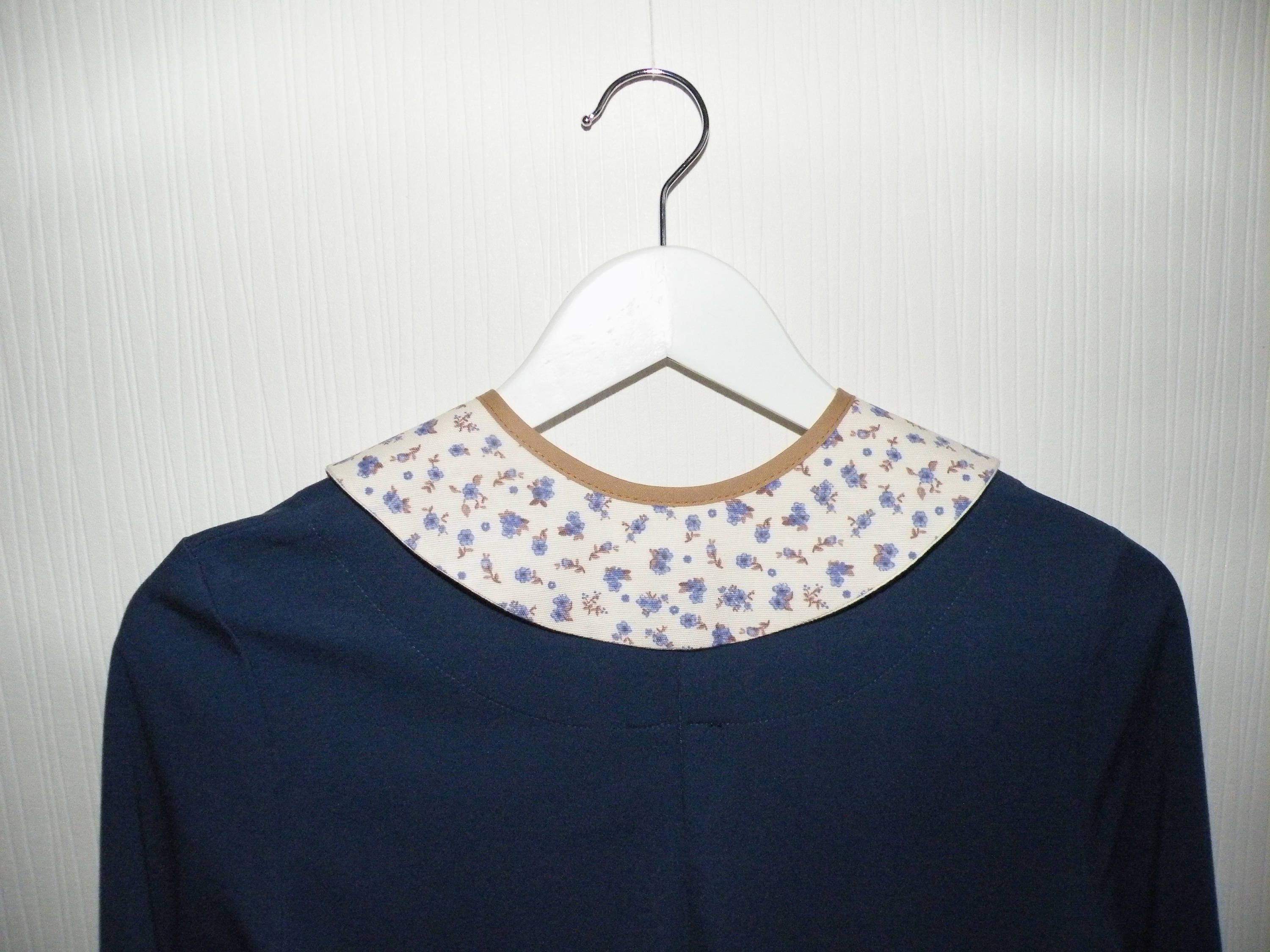 Removable Peter Pan Collar, Linen Collar, Linen Flowers Print Collar ...