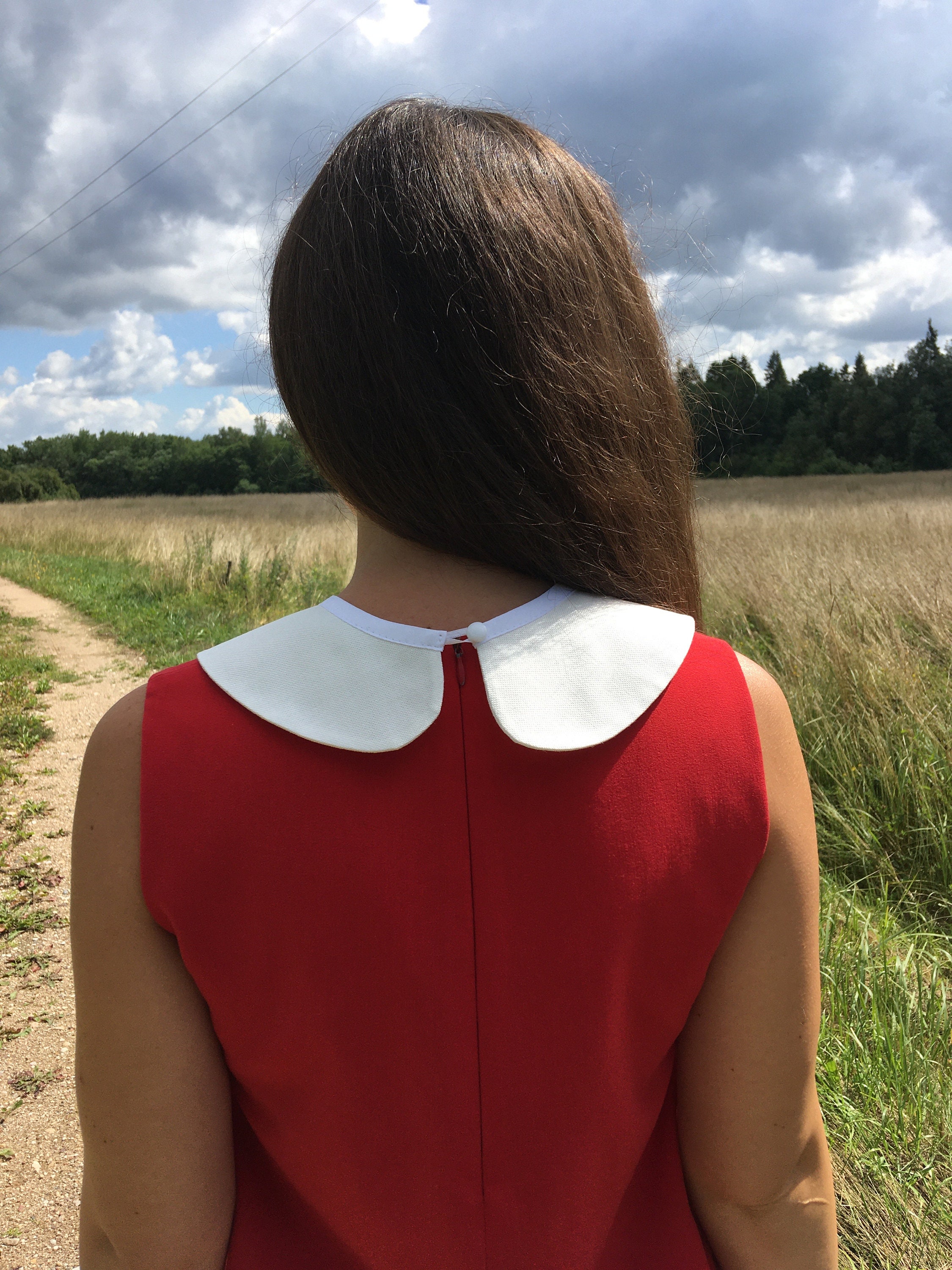 White Linen Collar, Removable Collar, White Woman Collar, Detachable ...