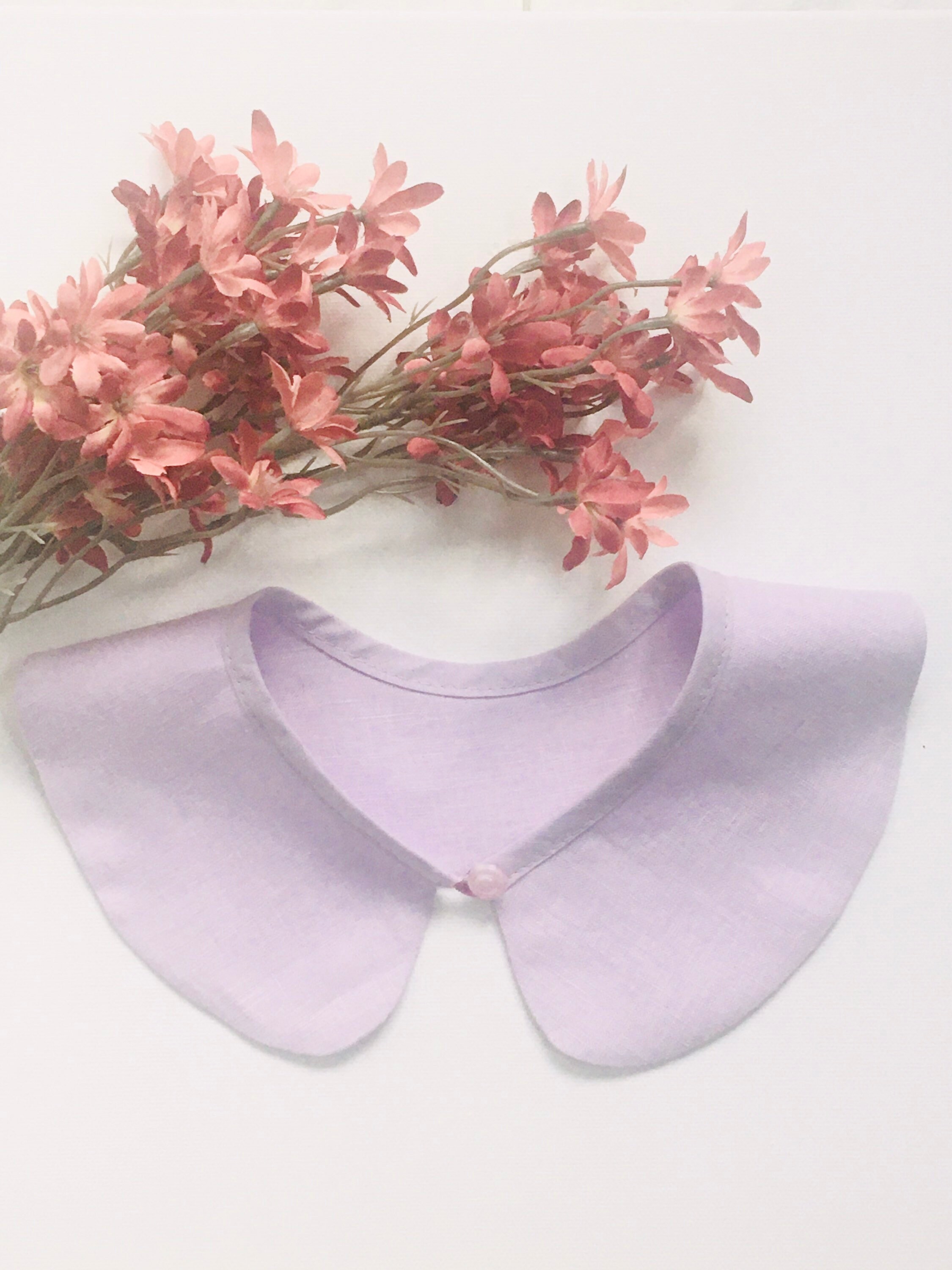 Removable Violet Collar, Purple Linen Collar, Pastel Violet Linen Peter ...