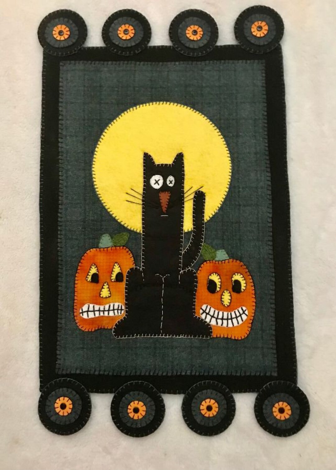 Charming and Whimsical Primitive Hand Embroidered Wool Penny - Etsy