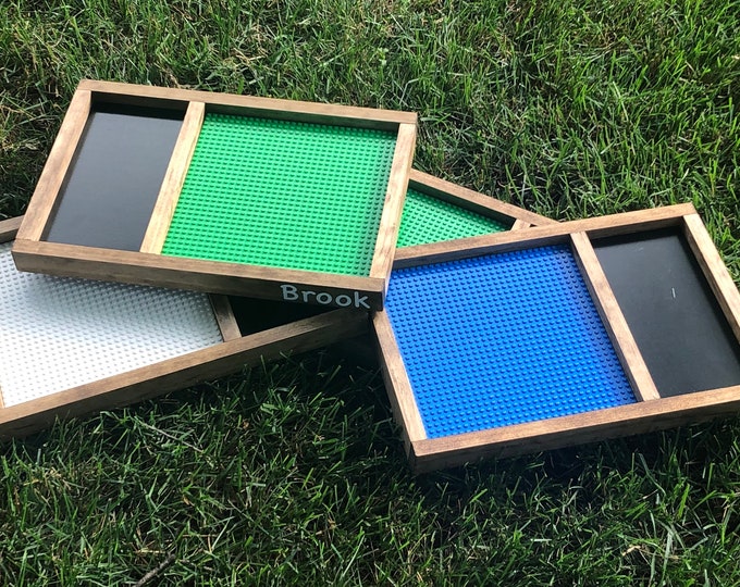 Personalized Building Blocks Tray With Side Compartment and - Etsy