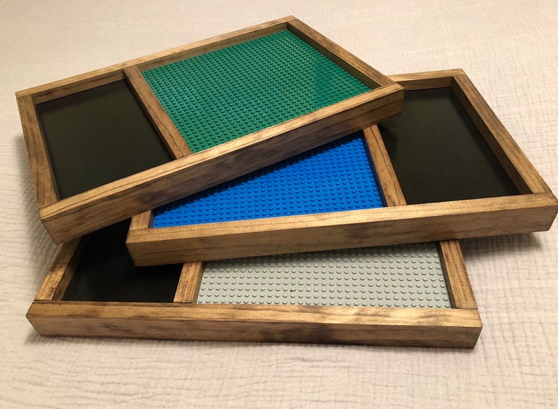 Personalized Building Blocks Tray with Side Compartment and | Etsy