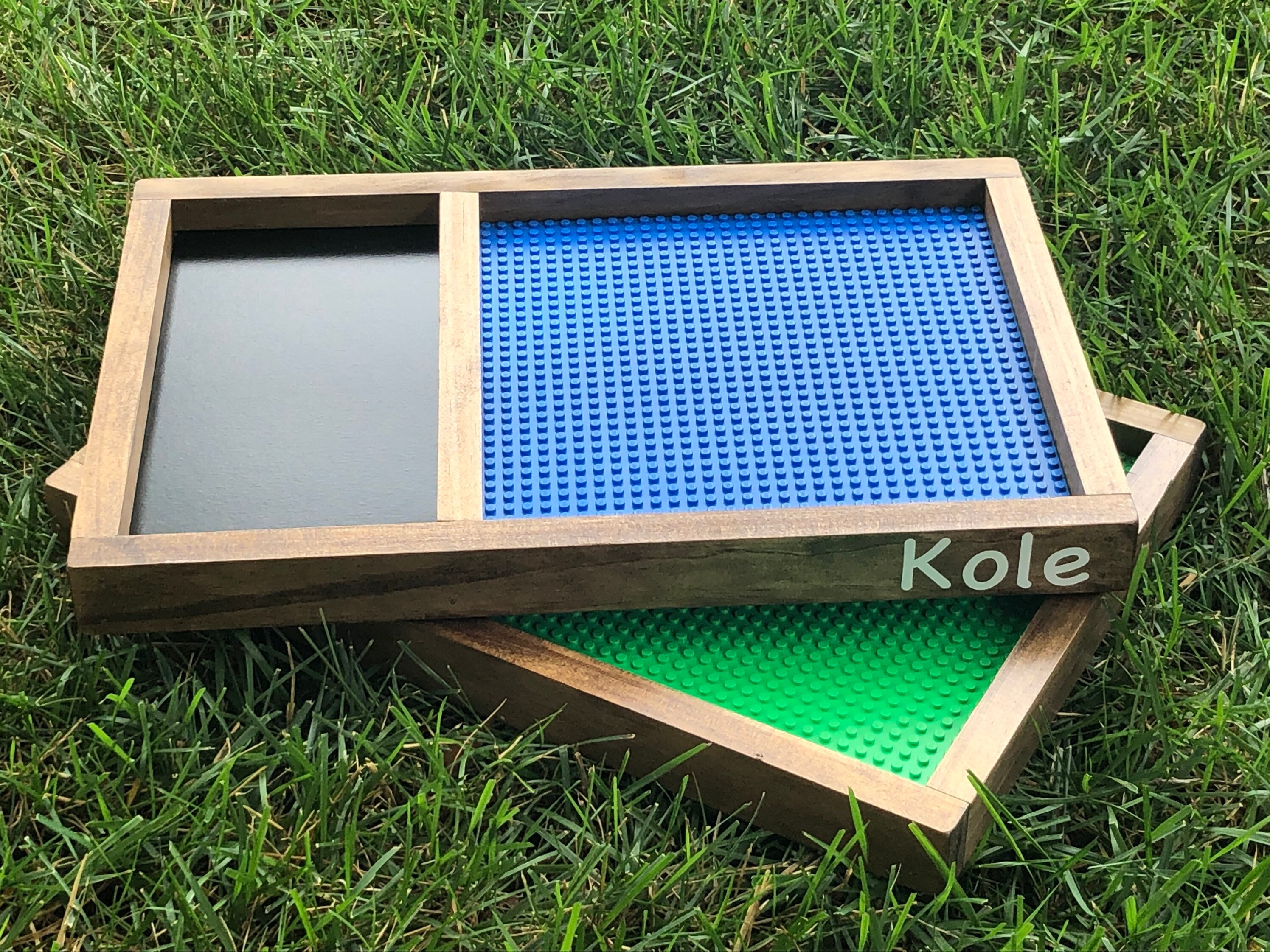 Personalized Building Blocks Tray with Side Compartment and | Etsy