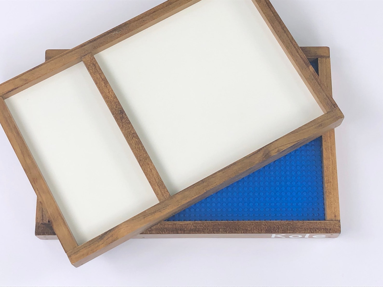 Personalized Building Blocks Tray With Side Compartment and - Etsy