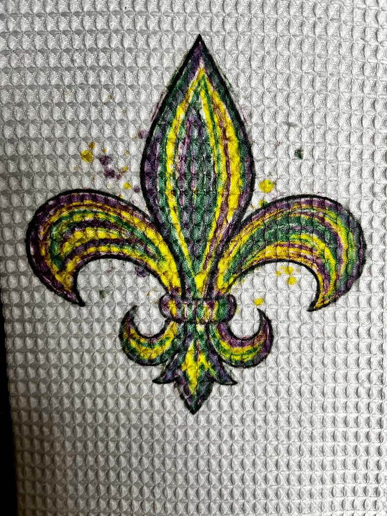 Fleur De Lis New Orleans Kitchen Towel Mardi Gras Decor - Etsy