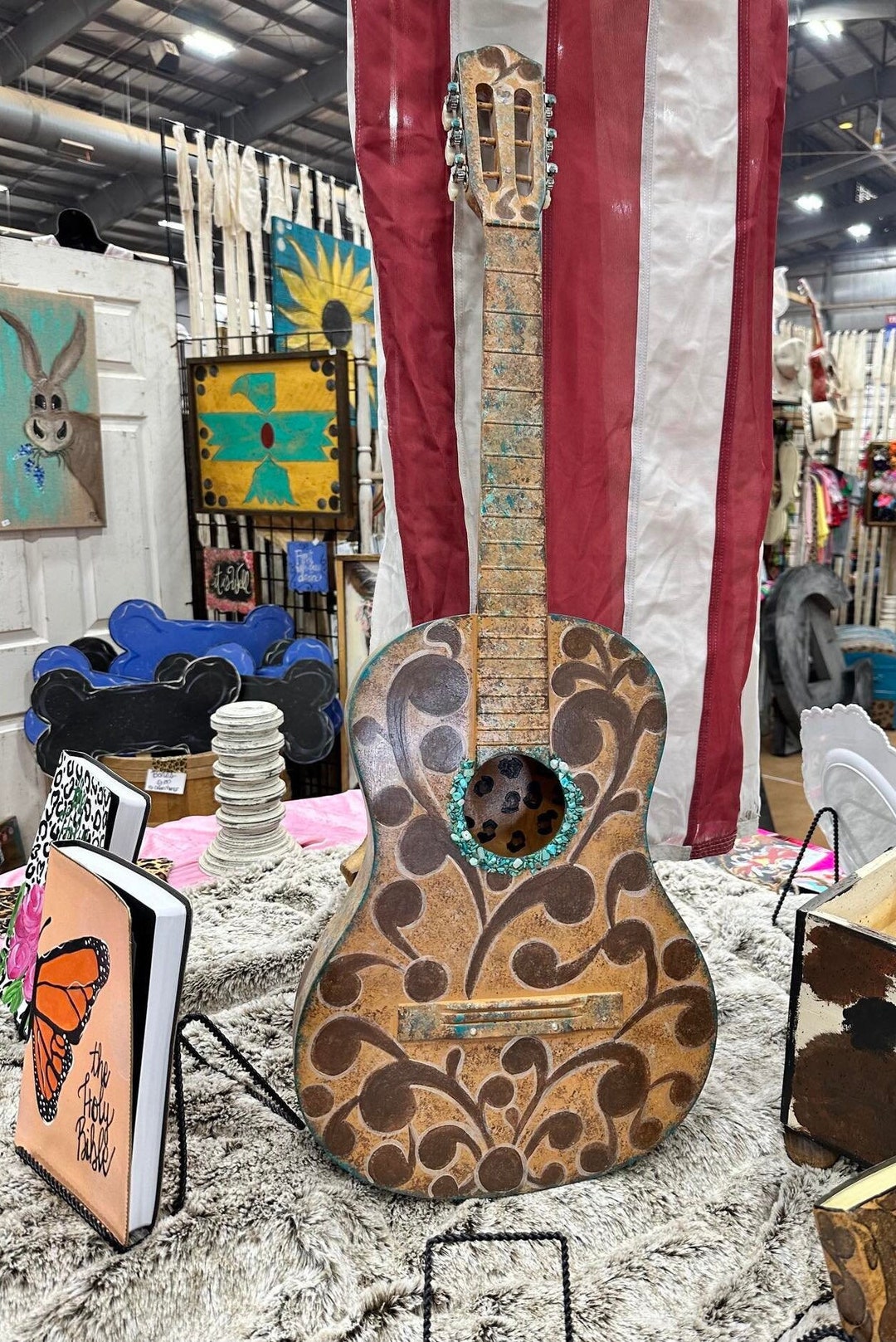 Swirl Painted Western Guitar - Etsy