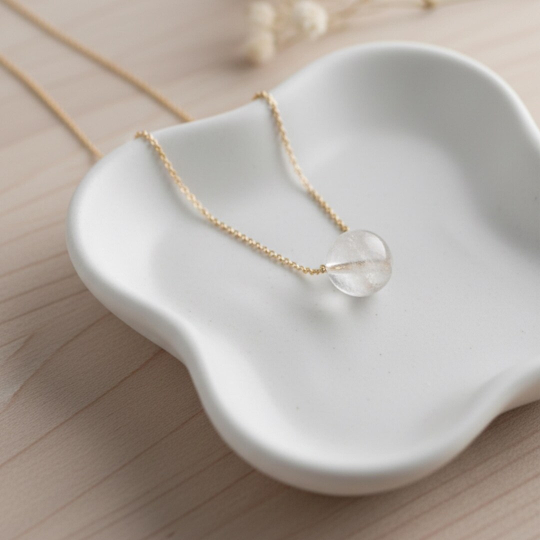 Floating Clear Quartz Necklace, April Birthstone Jewelry, Everyday ...