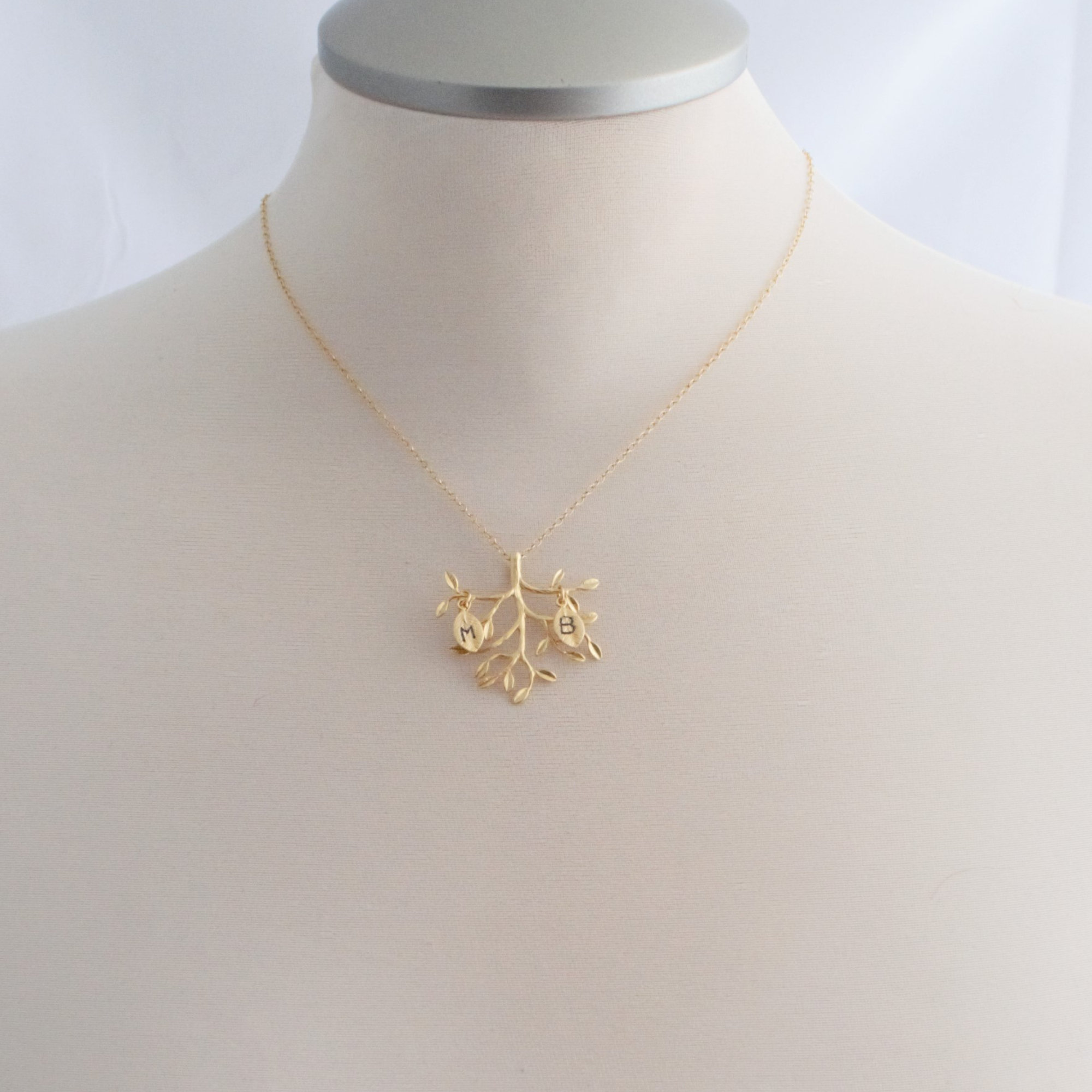 Personalized Gold Family Tree Necklace With Custom Initial - Etsy