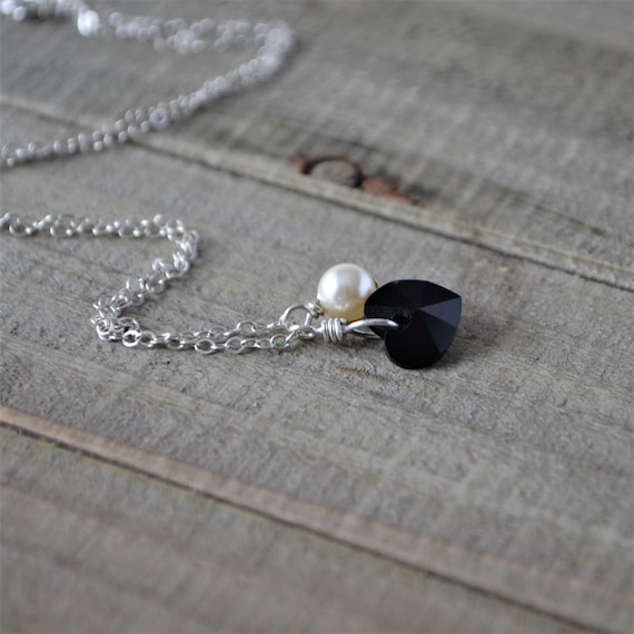 Swarovski black heart necklace store