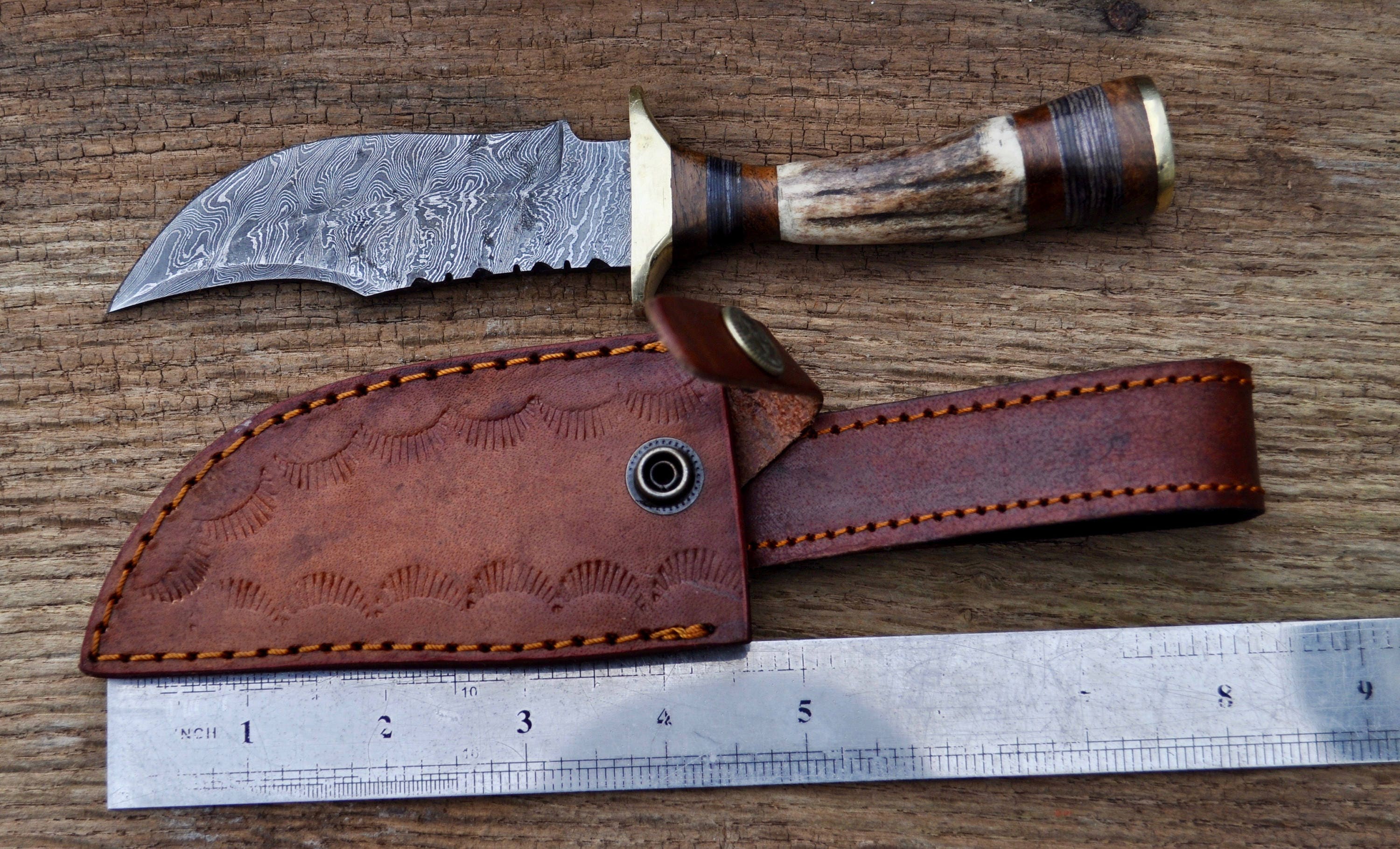 DAMASCUS STEEL 8 Inch Hunting KNIFE Design A - Etsy