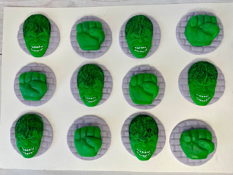 Hulk Cupcake Toppers 12pcs Edible Fondant - Etsy