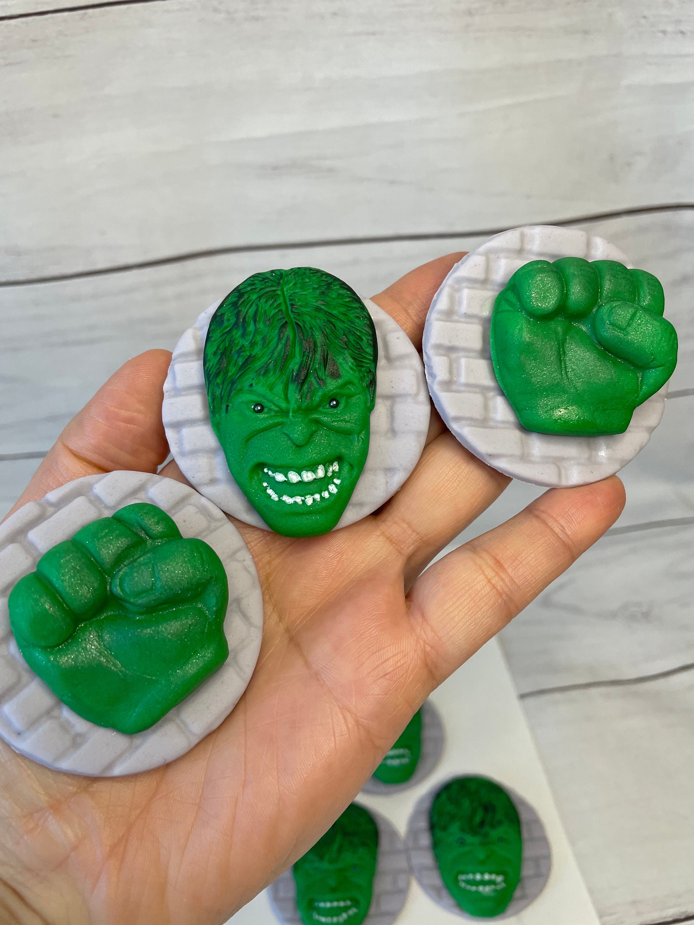 Hulk Cupcake Toppers 12pcs Edible Fondant - Etsy