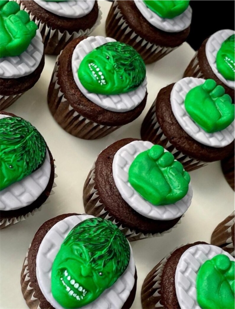 Hulk Cupcake Toppers 12pcs Edible Fondant - Etsy
