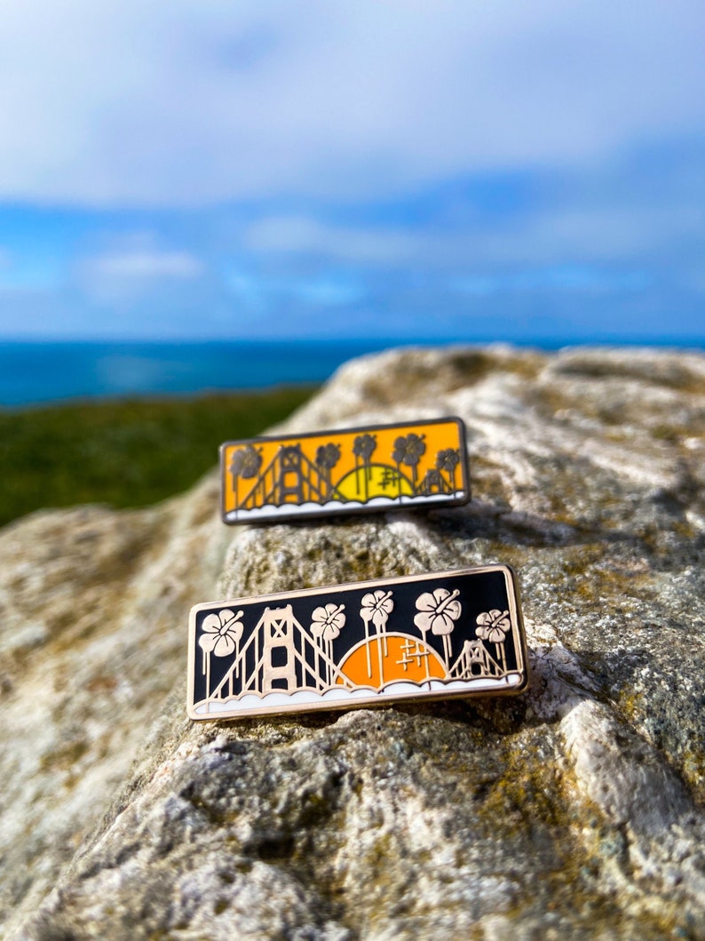 Golden Gate Bridge Aloha Enamel Pin // Keychain - Etsy