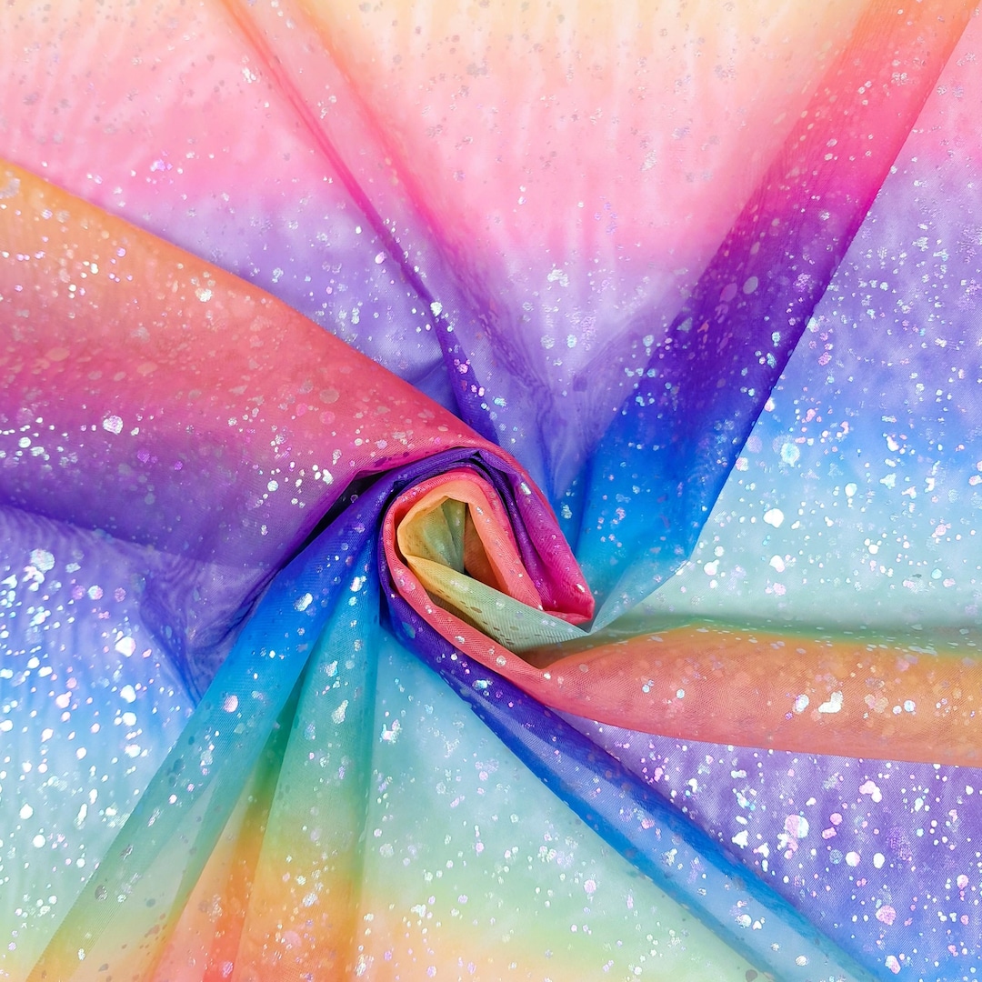 Tulle in Rainbow Colors 12.90eur/meter, Tulle Fabric With Glitter ...