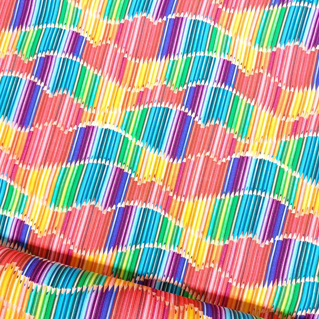 Canvas Fabric Colored Pencils Waves (20.90eur/meter) Perfect for Bags ...