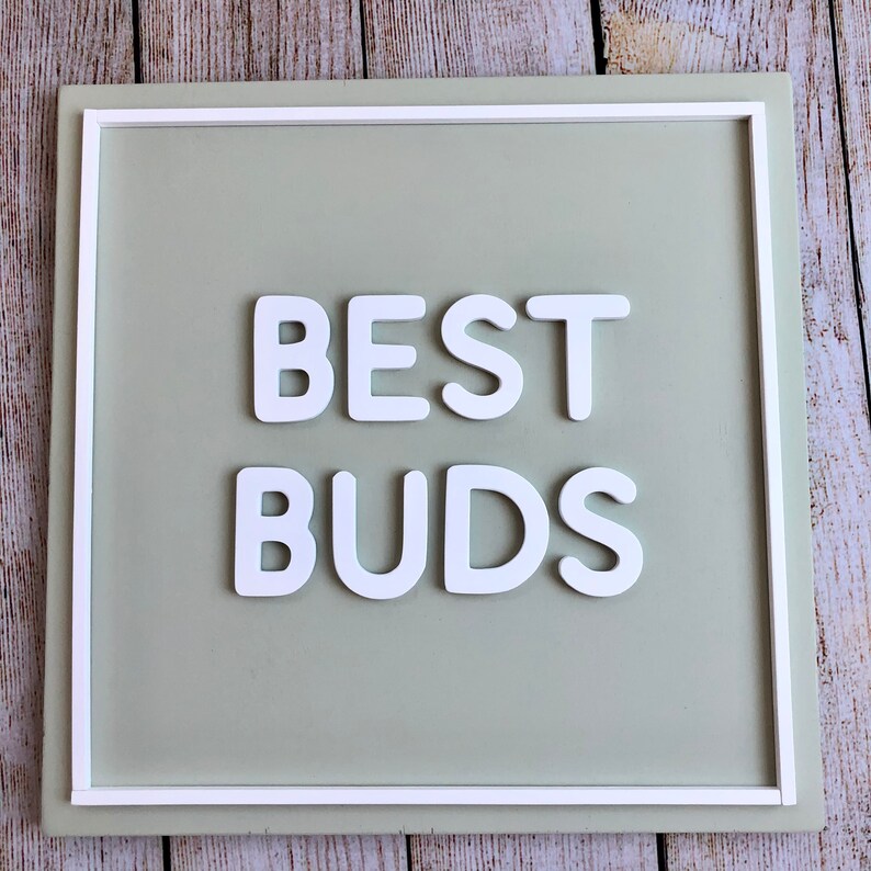 3D Brothers Best Buds Wood Signs Boho Pale Green Room Decor - Etsy