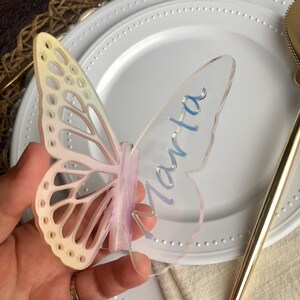 3D Acrylic Painted Butterfly Place Card Wedding Guest Name Cutout Party ...