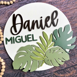 3D Custom Name Wood Sign - Woodland Forest Jungle Theme Nursery ...