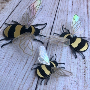 3D Paper Bees Bumblebee Honey Bee - Set of 3 / Gold and Glitter Paper ...