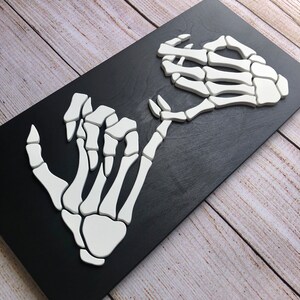 Skeleton Pinky Promise / Pinky Swear Hands Halloween Wood Sign - Spooky ...