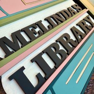 Personalized Library Name Sign - Custom Library Sign - Book Nook Corner ...