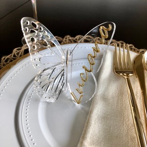 3D Acrylic Butterfly Place Card Wedding Guest Name Cutout Party Place ...