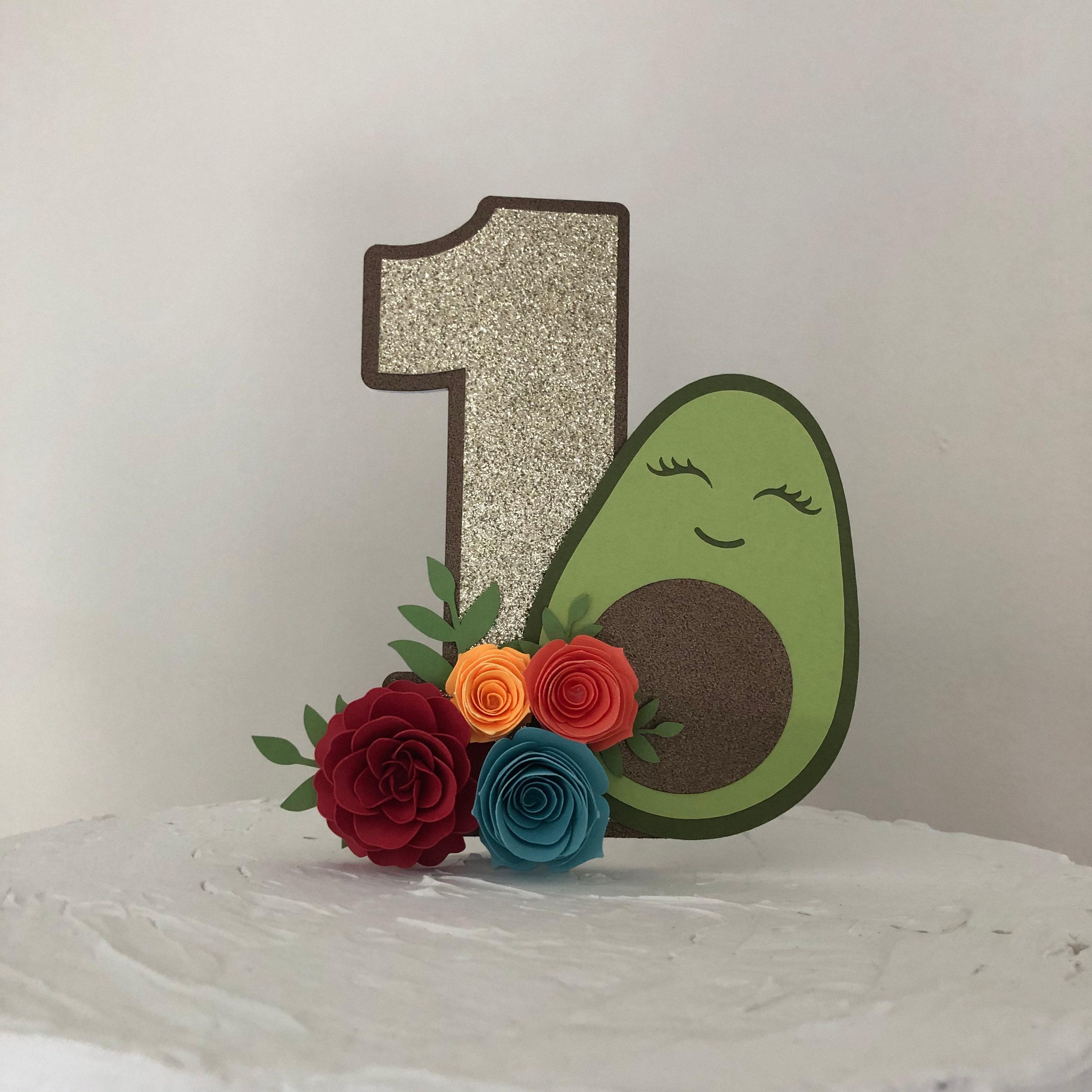 Avocado First Birthday Cake Topper - Etsy