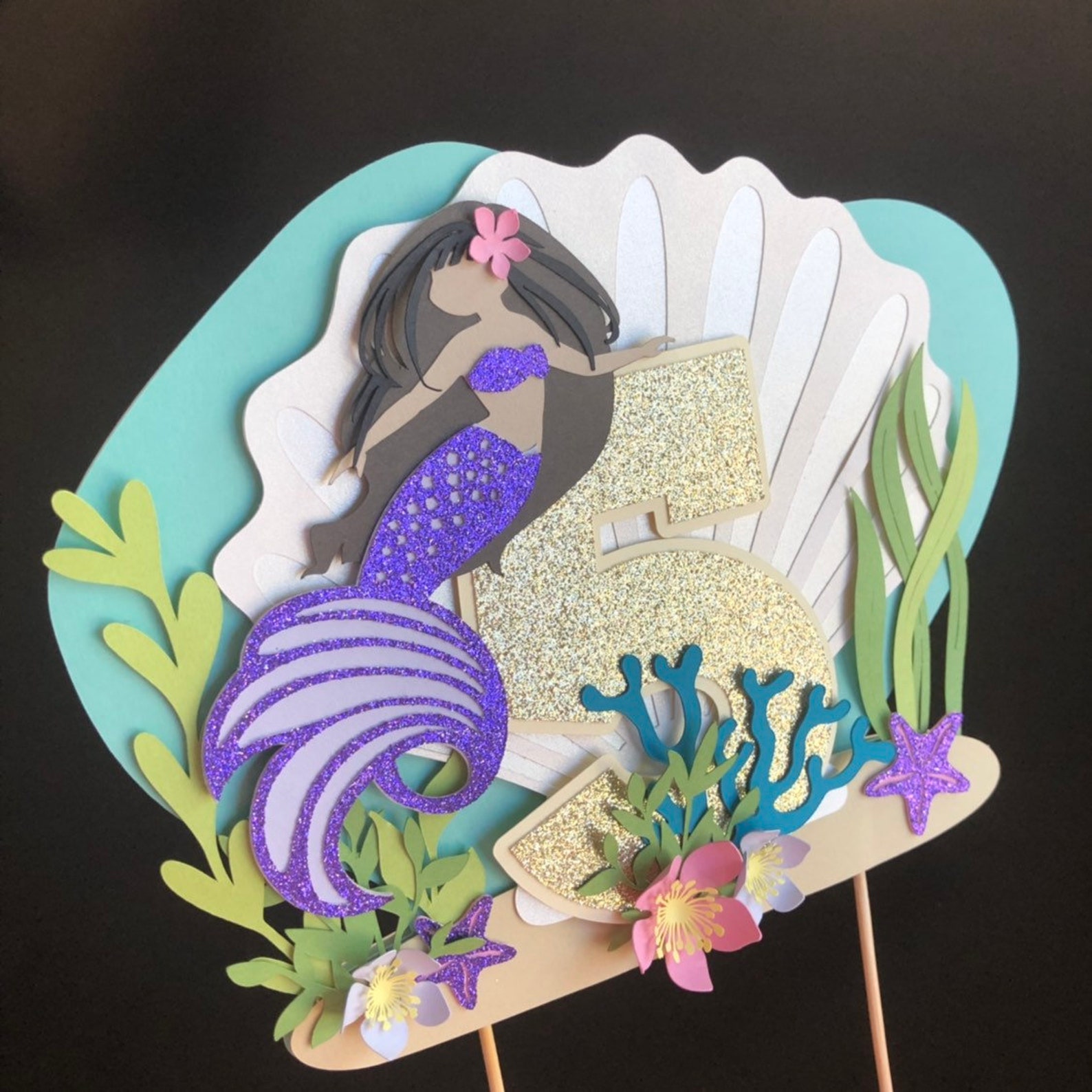 Mermaid Birthday Cake Topper | Etsy