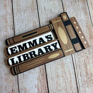 Personalized Library Name Sign - Custom Library Sign - Book Nook Corner ...