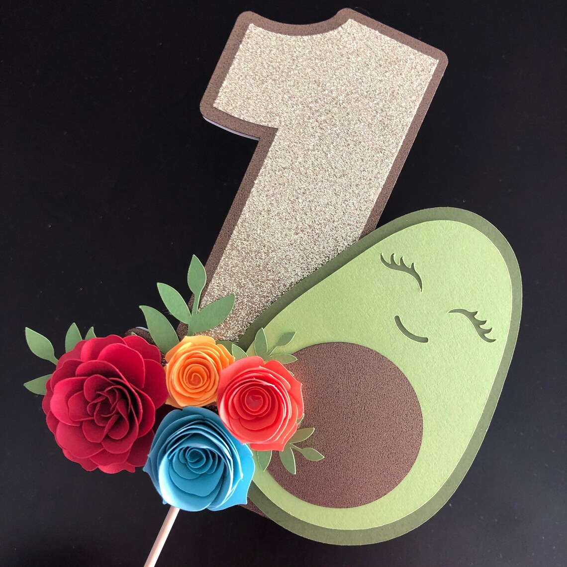 Avocado First Birthday Cake Topper | Etsy