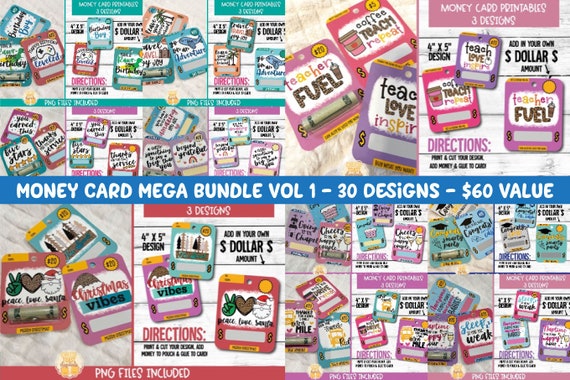 Money Card Mega Bundle Vol 1 Printable Money Holder Card - Etsy