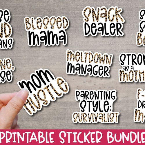 Sunflower Stickers 10 Leopard Print Printable PNG Files | Etsy