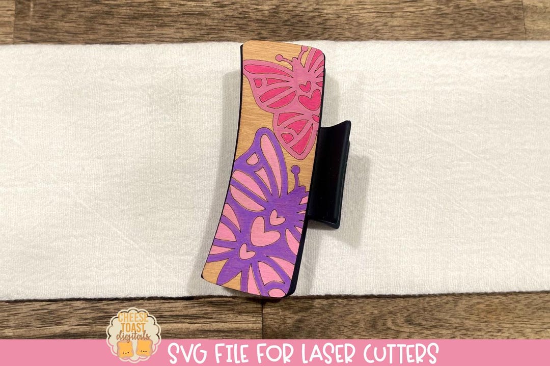 Claw Clip SVG, Butterfly Hair Clip SVG, Spring Hair Clip Laser File ...