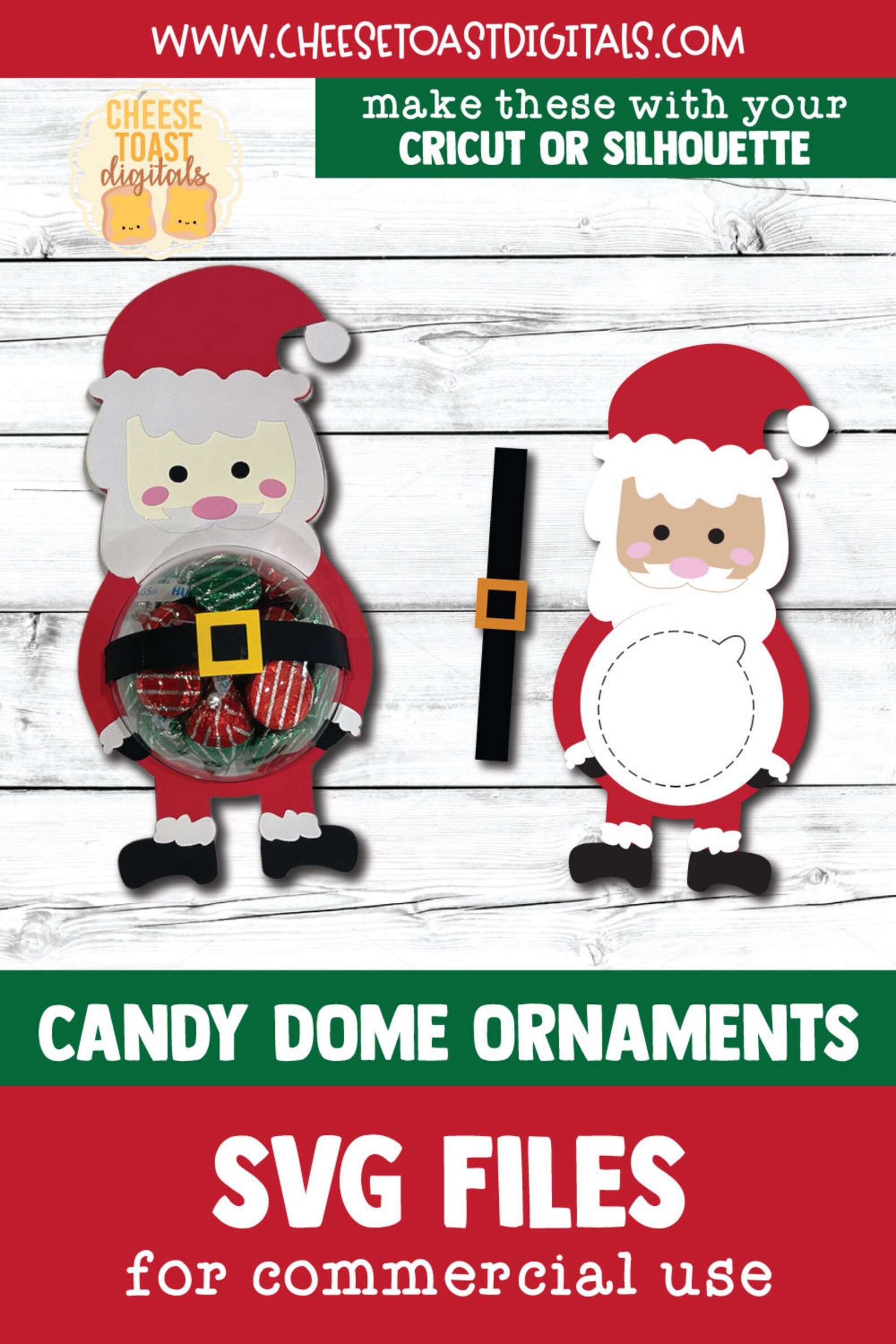 Santa Candy Dome SVG Candy Ornaments SVG Party Favor - Etsy