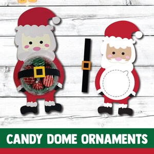Santa Candy Dome SVG, Candy Ornaments SVG, Party Favor, Stocking ...