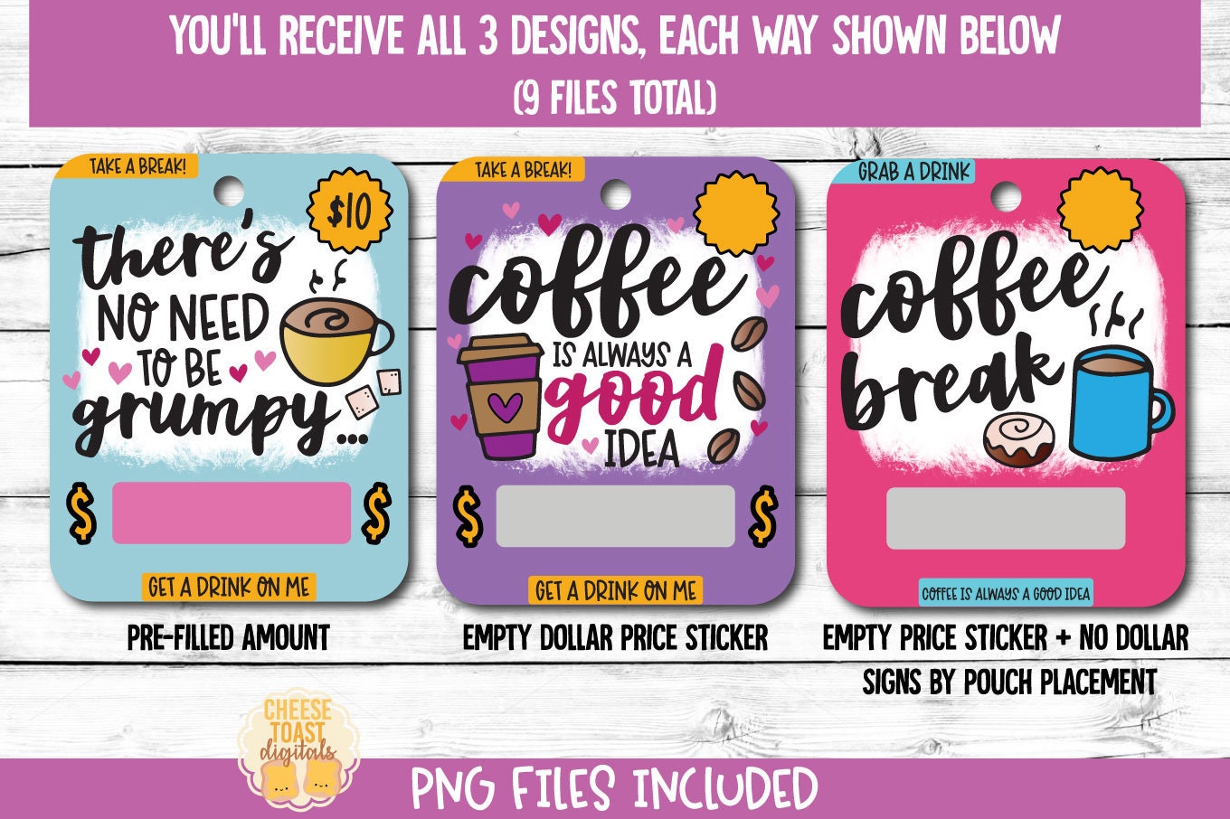 Printable Coffee Money Card, Just Because Card, Money Holder, Gift Card ...