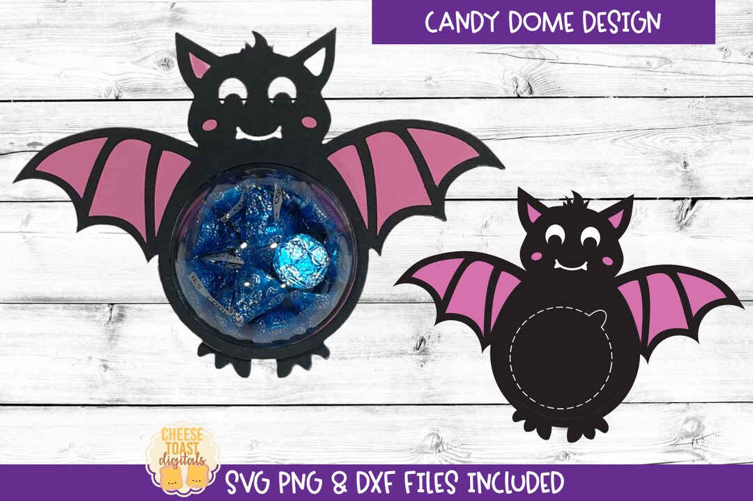Bat Candy Dome SVG, Halloween Candy Paper Ornaments SVG, Halloween ...