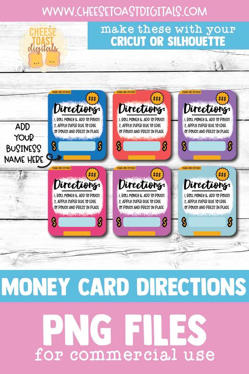 Printable Money Card Directions Money Card Instructions - Etsy